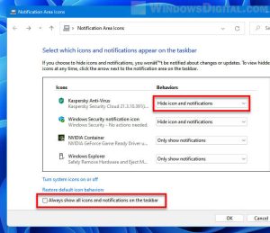 How to Hide System Tray Icons in Windows 11