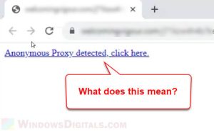 "Anonymous Proxy detected, click here" on Android, iPhone or PC