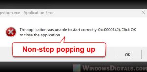 "Application Error" Won't Go Away on Windows 11