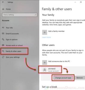 Give Admin Permission/Rights to User in Windows 11/10
