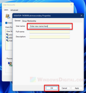 How to Change User Account Name in Windows 11