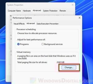 Moving Virtual Memory to Different Drive in Windows 11