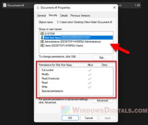 "File not found or no read permission" in Windows 11