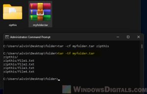 Use Tar to Create Zip Archive Files in Windows 11