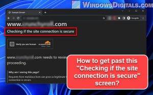 "Checking if the site connection is secure" Cloudflare Stuck