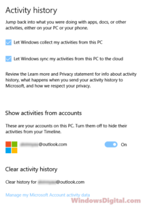 How to Clear Timeline Activity History in Windows 10 or 11