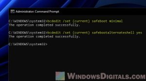 Enter Safe Mode Using Command Prompt in Windows 11/10