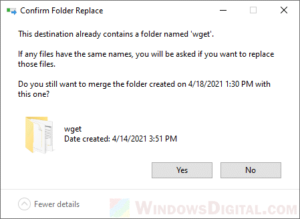 No duplicate warning when copy or move files and folders