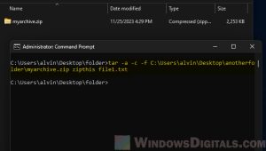 Use Tar to Create Zip Archive Files in Windows 11