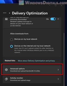 Windows 11 Delivery Optimization High Network Usage