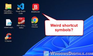 Desktop Icons Have Boxes, X or Symbols on Them?