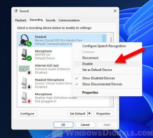 Bluetooth headphones connect but not in Playback Devices