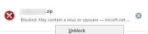 "Download Failed Blocked" on Chrome, Firefox or Edge
