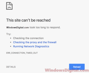 "Err_Connection_Timed_Out" Chrome on Windows 11/10