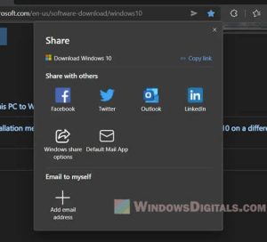 Microsoft Edge Share Feature Not Working