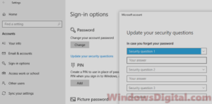 Enable or Disable Security Questions in Windows 10/11