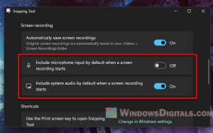 Snipping Tool No Sound in Video Recording (Win 11)