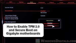 Enabling TPM 2.0 and Secure Boot on Gigabyte Mobo