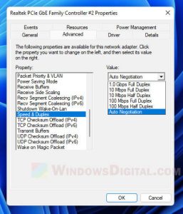 Change Ethernet from 100Mbps to 1Gbps in Windows 11/10