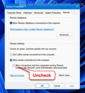 Windows 11 Remote Desktop "An authentication error has occurred"