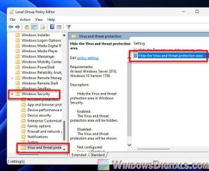 Virus and Threat Protection Missing in Windows 11