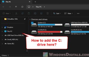 Add C: Drive to Left Pane in File Explorer on Windows 11