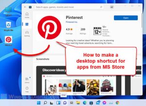 How to Add Microsoft Store App to Desktop in Windows 11