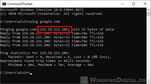How to Find the IP Address of a Website in Windows 10 / 11
