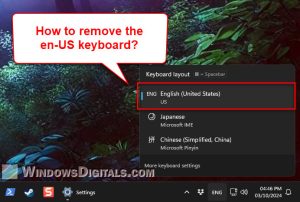 Remove English (US) Keyboard from Windows 11 Taskbar