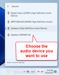 How to Change Default Audio Output Device on Windows 11