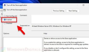 Disable Microsoft Store in Windows 11 Home or Pro (GPO)