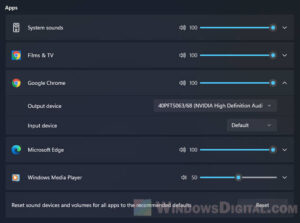 How to Change Output Device For Different Apps on Windows 11