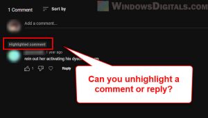 How to Unhighlight a Comment or Reply on YouTube