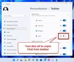 How to Unpin Chat From Windows 11 Taskbar