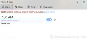 Set Multiple Repeating or Only Once Alarms in Windows 11/10