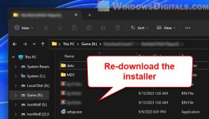 An error occurred while unpacking: Does not match checksum
