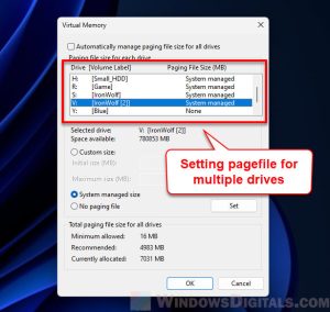 Moving Virtual Memory to Different Drive in Windows 11