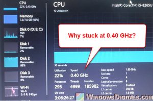 Laptop CPU (Processor) Stuck at 0.40 GHz, Why?