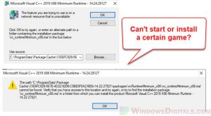 Microsoft Visual C++ "Minimum Runtime" Error