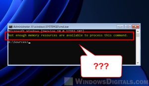 Not enough memory resources are available (CMD)