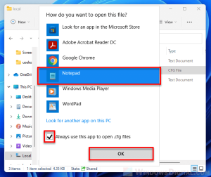How to Open .CFG File in Windows 11