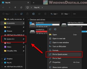 Add C: Drive to Left Pane in File Explorer on Windows 11