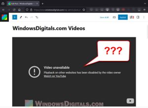 YouTube: Playback on other websites has been disabled by the video owner