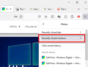 How to Reopen Closed Window or Tab in Mozilla Firefox