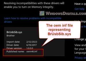 BrUsbSib.sys Causes Memory Integrity Issue in Windows 11