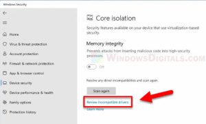 Memory Integrity Can't Be Turned On (Windows 11)