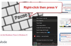 Shortcut for "Save image as" on Chrome or Windows 11