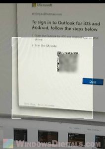 QR code to Sign in Outlook on iPhone or Android