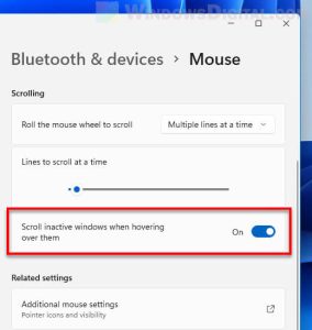 Scroll inactive windows when I hover over them (Windows 11)