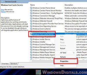 Windows Font Cache Service Failed to Start and High CPU